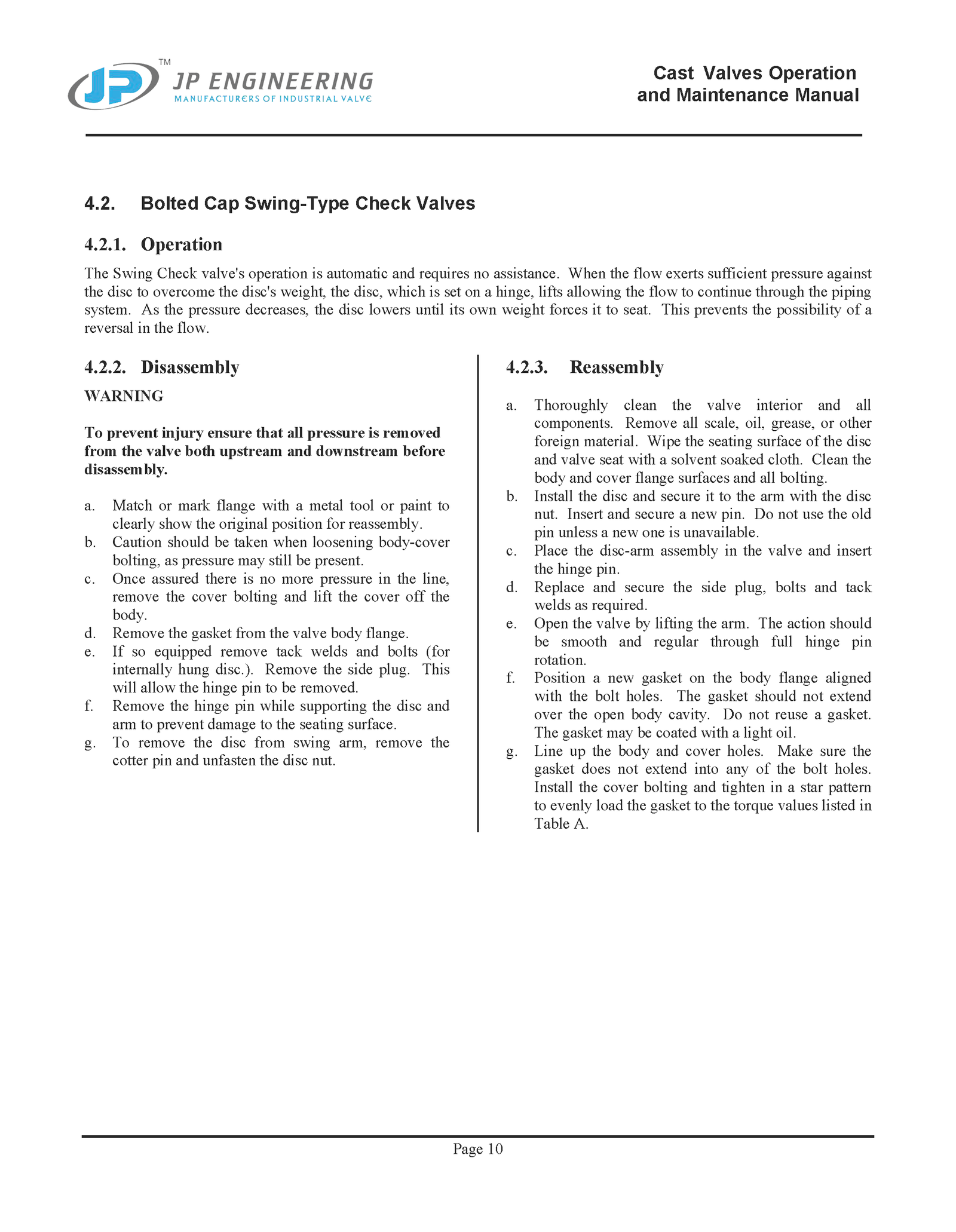 gate globe and check valve manual – JPVALVES
